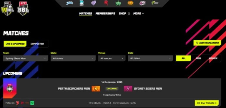 Sydney Sixers Fixtures 2025-26: Upcoming BBL Matches & Tickets